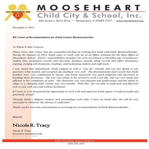 Dr. Dolan Recommendation | PDF