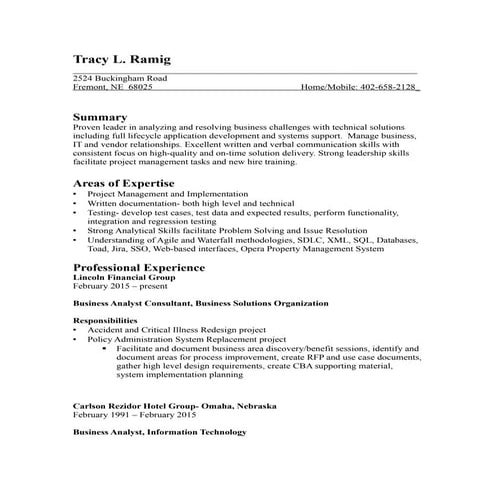 Tracy Resume 5 | DOC