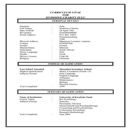 Sindi Selepe CV 2016 | PDF
