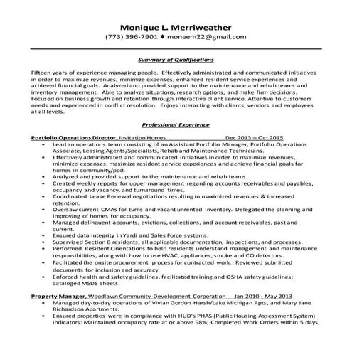 Monique's Resume. FedEx | PDF