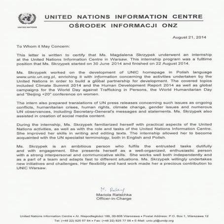 Reference letter 2 - Magdalena Skrzypek | PDF