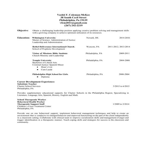 VFCMResume | PDF