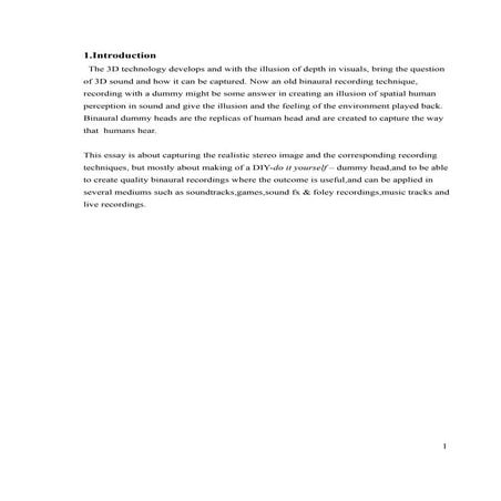 1.Binaural Recording Techniques-Recording with a DIY dummy head | PDF