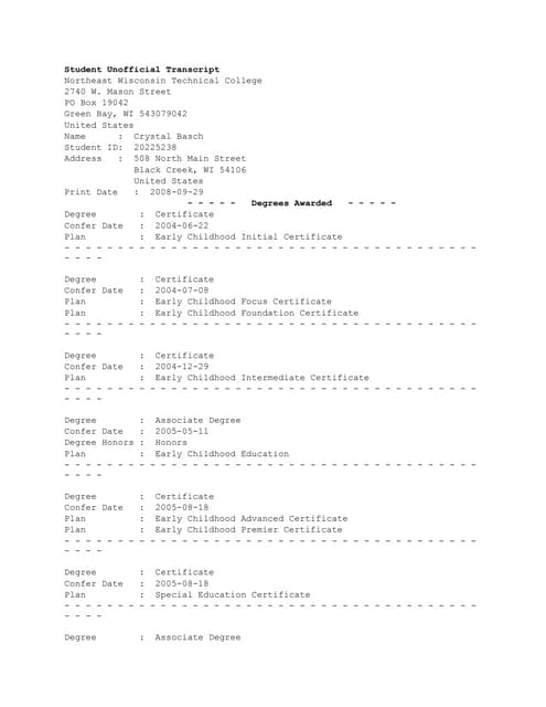 unnofficial transcript | PPT