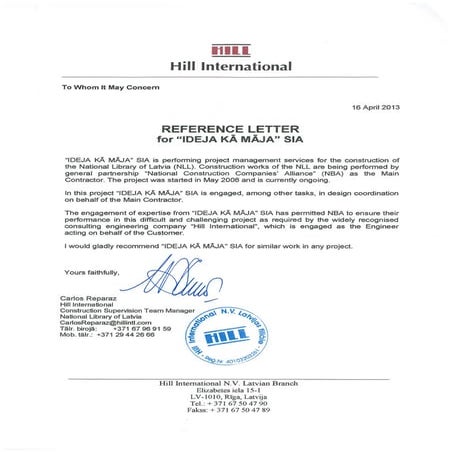 Reference letter IKM from HILL 2013 EN | PDF