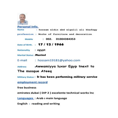 cv hossam | PDF
