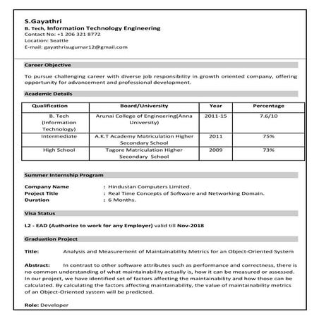 gayathri resume | PDF