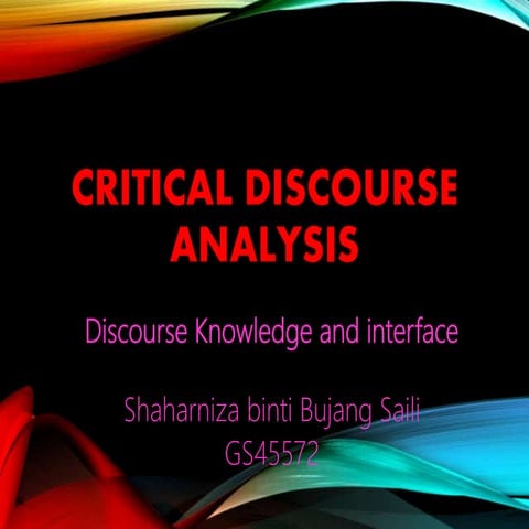 Criticl discourse analysis (CDA) | PPTX