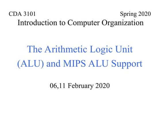 Arithmetic Logic Unit (ALU) | PPT | Computing | Technology & Computing