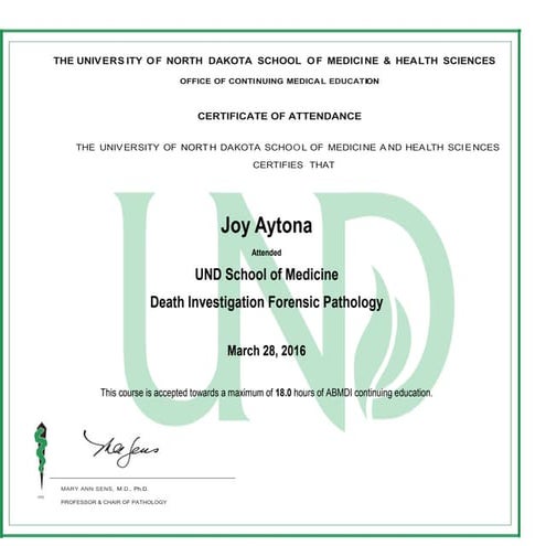 UND Certificate | PPT