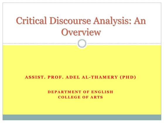 Discourse historical approach | PPTX