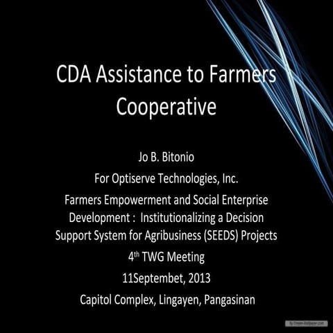 CDA Assistance to Farmers Cooperatives | PPT