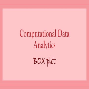 Computational Data Analytics Presentation For Box Plot In R Programming Ppt 9287
