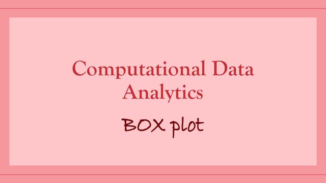 Visualization Techniques- Box plot, Line Chart, Scatter plot, Bar chart. | PPTX | Technology ...