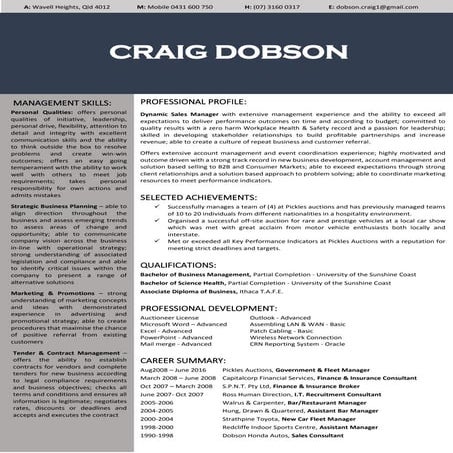 CRAIG DOBSON Resume | PDF
