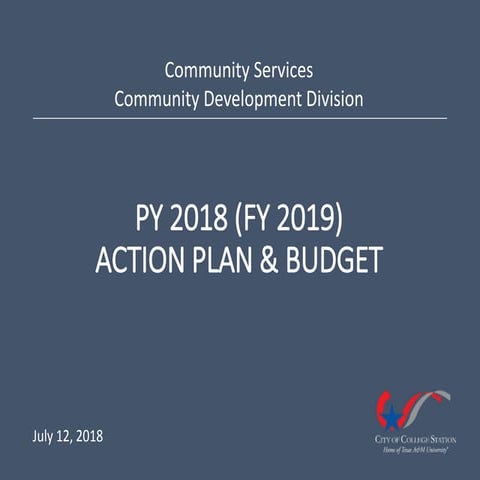 Community Development Action Plan & Budget | PPTX