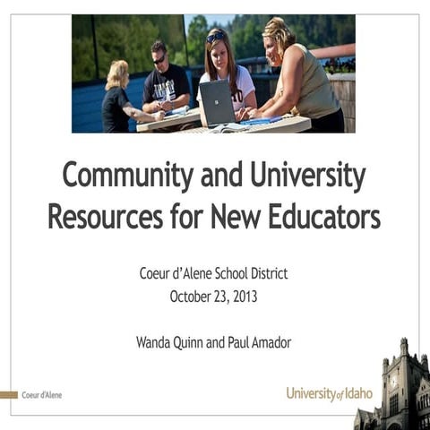 Community and University Resources for New Educators | PPT