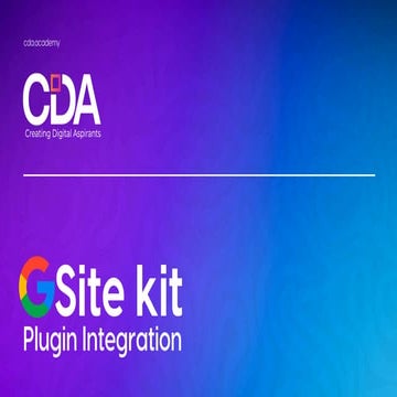 CDA Site kit Plugin Integration in Wordpress .pdf