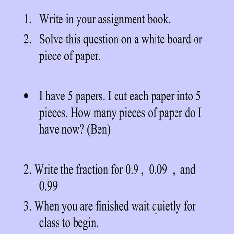Decimal and Fraction | PPT | Homework and Study | Education
