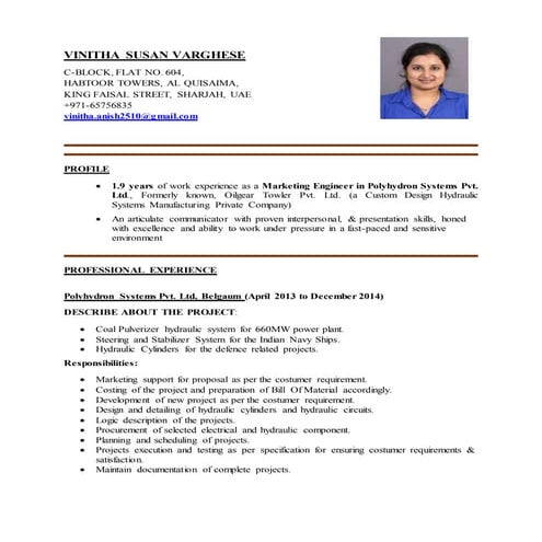 Vinitha Susan Varghese CV | DOCX