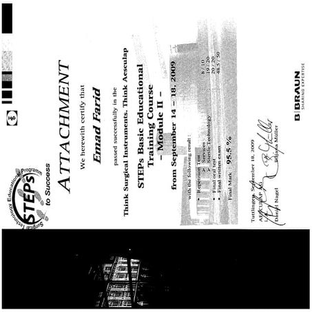 Aesculap Steps course module ii passing certificate | PDF
