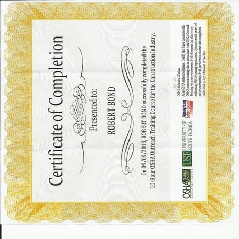 ROBERT BOND OSHA 10 | PDF