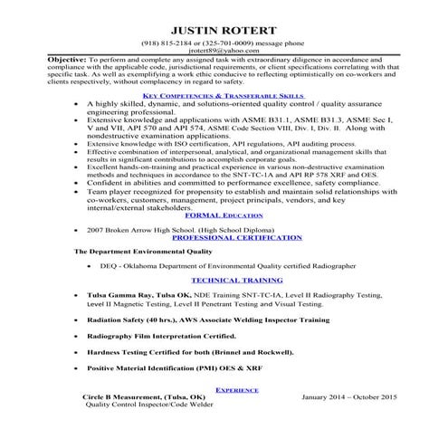 Brooks new ndt Resume 16 | DOC