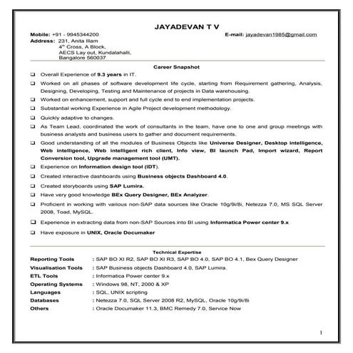 Resume_Jayadevan | DOC