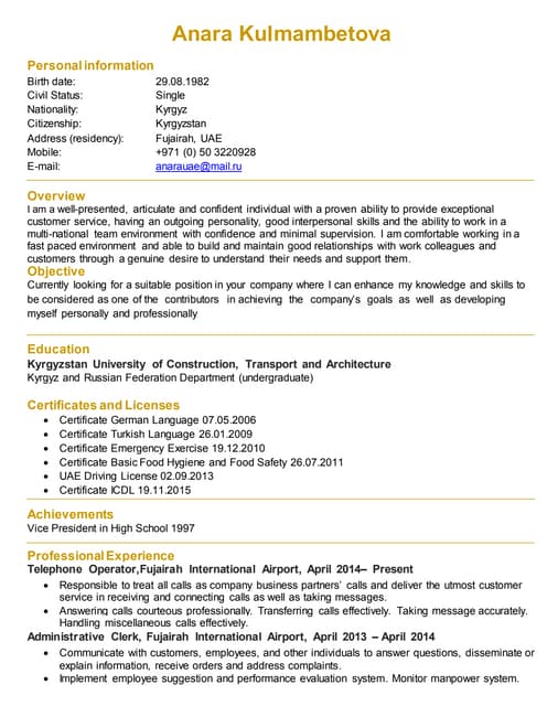 CV - Gloria Dsouza 2016 | DOC | Business Administration | Business