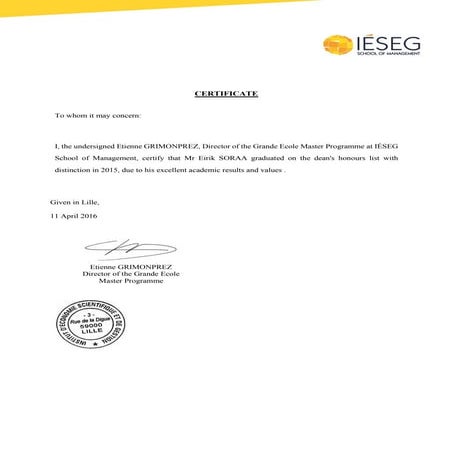 Certificate Dean%27s list | PDF