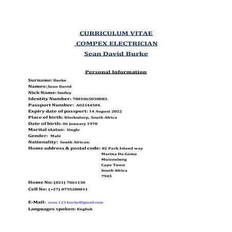 S Burke CV 2015 | DOCX