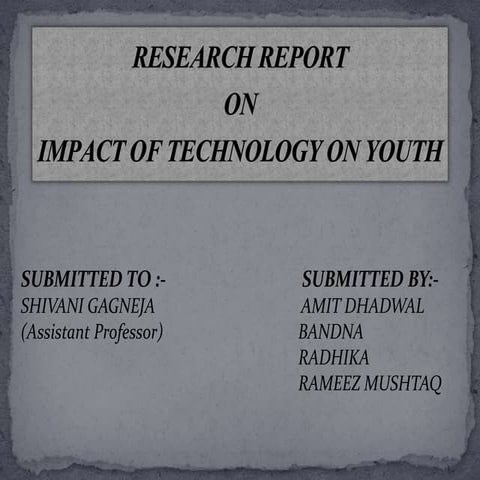RESEARCH REPORT | PPT