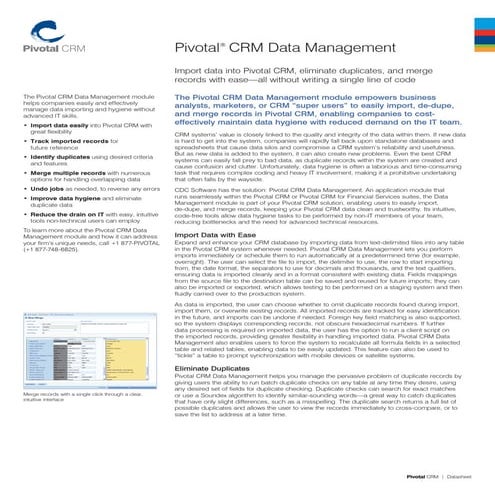 PivotalCRM - Data Management | PDF