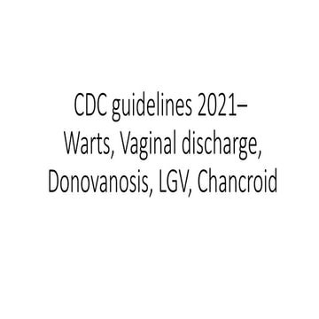 CDC guidelines – 2021 on sexually transmitted disease | PPTX