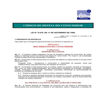 Codigo de-defesa-do-consumidor-atualizado-em-pdf-lei-8078-90 | PDF