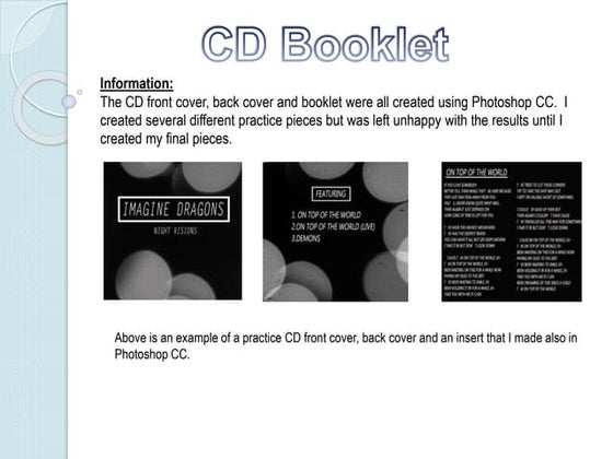 What to include on my CD case and Booklet | PPTX | Music | Entertainment