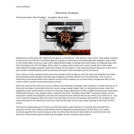 CD Cover Analysis | DOCX