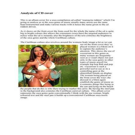 Cd cover analysis | DOC | Music | Entertainment