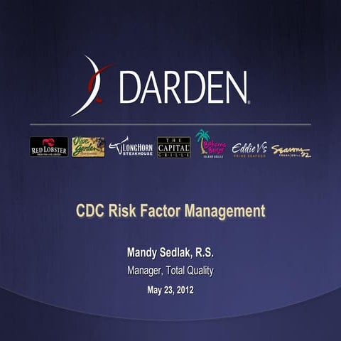 Cdc risk factor mgmt | PDF | Food Industry | Industries
