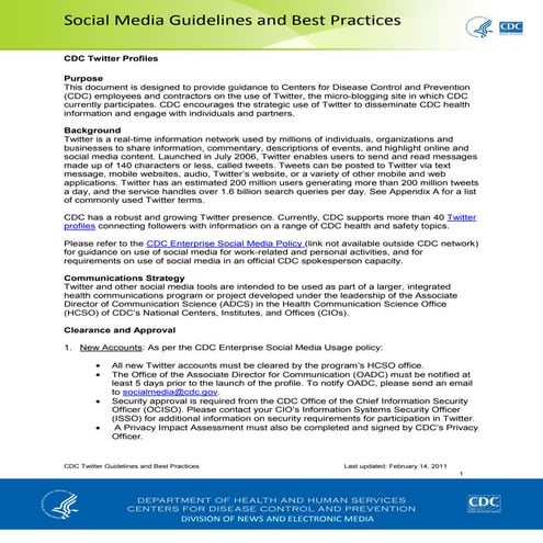 Cdc twitter guidelines | PDF