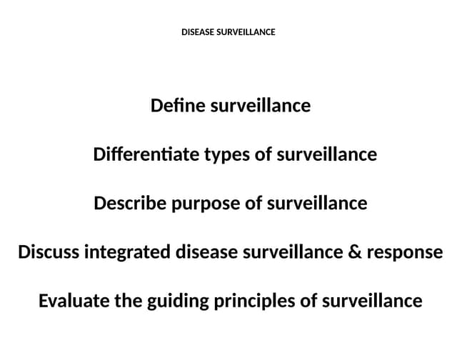 SURVEILLANCE AND MONITORING.pptx | Infectious Diseases | Diseases and ...