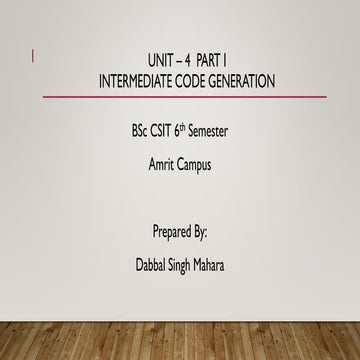 Three address code In Compiler Design | PPTX