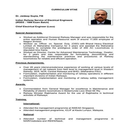 BioData-Sh Jaideep Gupta-CELE | PDF