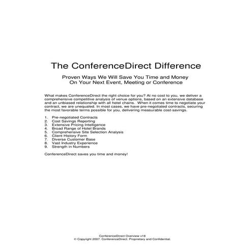 The ConferenceDirect Difference | PDF