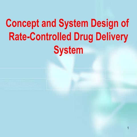 CONTROLLED DRUG DELIVERY SYSTEMS | PPT