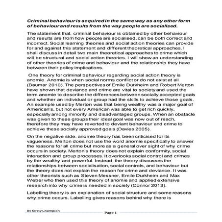 Crime essay LO4 | PDF