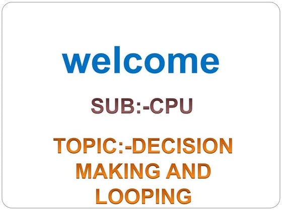 Loops In C Programming Language Ppt 