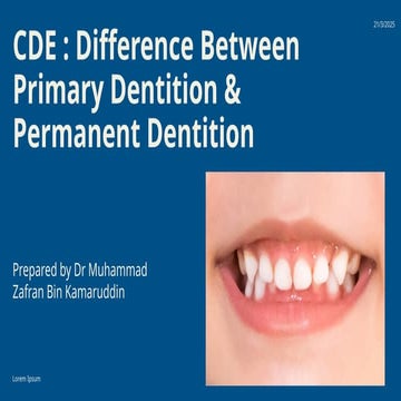 Differences between primary and permanent dentition | PPTX