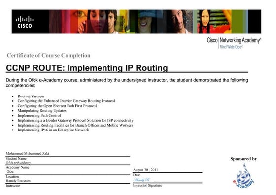 Mohammed Mohammed Zaki Juniper Certificate Ppt