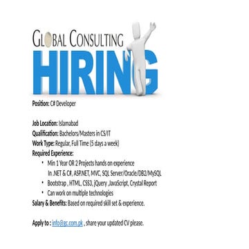 Document contains the hiring for C# programmer | PPTX